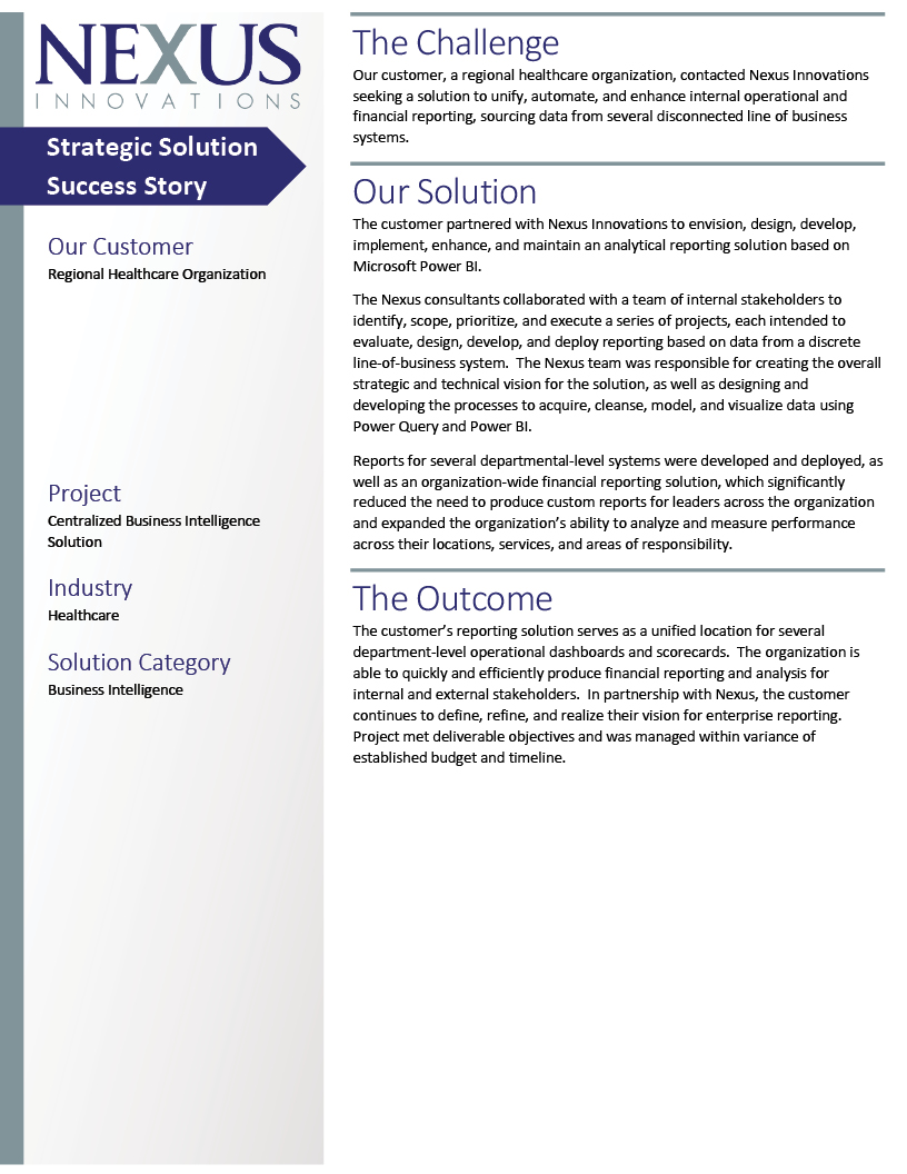 Business Intelligence - Nexus Innovations