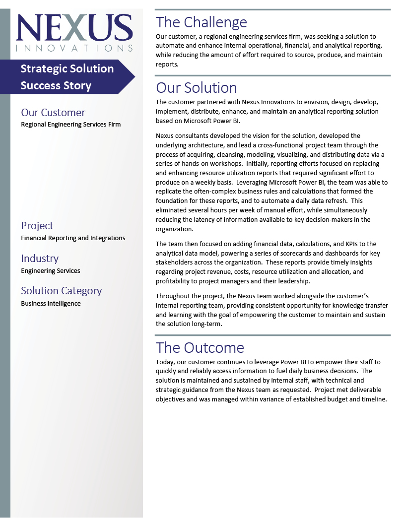 Business Intelligence - Nexus Innovations